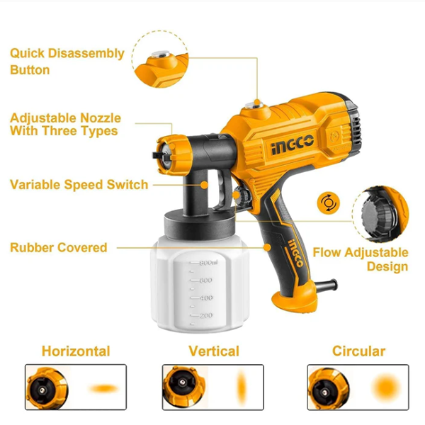 INGCO Electric Paint Spray Gun – SPG3508 - Knowledge Electronics