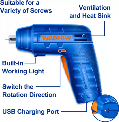 Wadfow Li-Ion Cordless Screwdriver 4V – WCV4404 - Knowledge Electronics