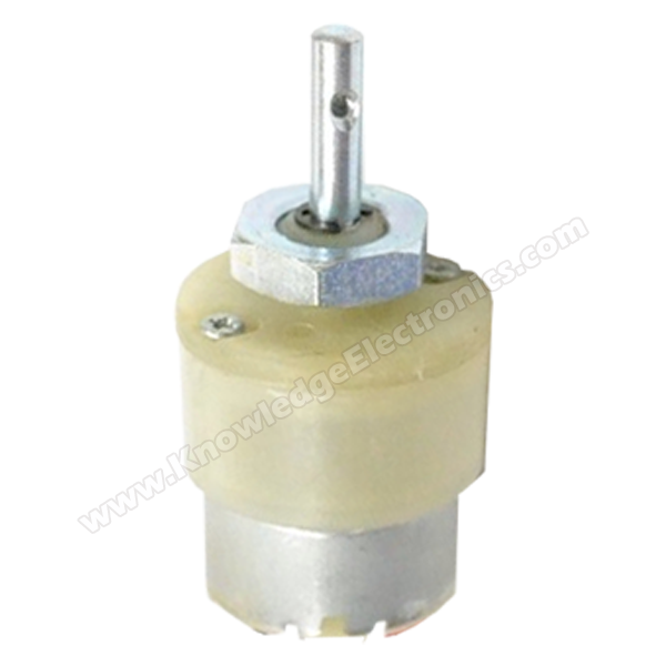 200 RPM 12V DC Center Shaft Gear Motor - Knowledge Electronics